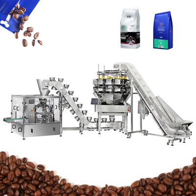 Quantitative Coffee Bean Bag Packing Machine With 14 Head Multihead ...