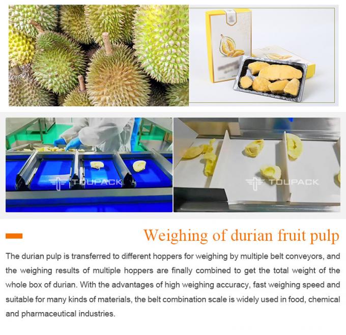 Orange Durian Packaging Weight Combination Scale with Conveyor Belt