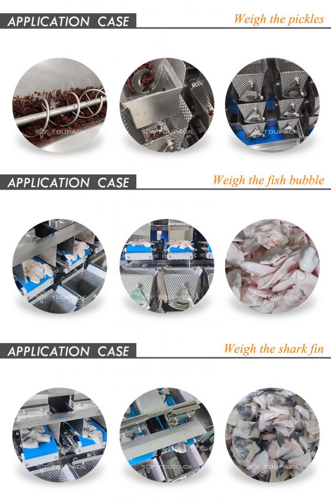 8-Head Screw Feeding Weigher for Fish Maw & Fresh Food - 50g Capacity