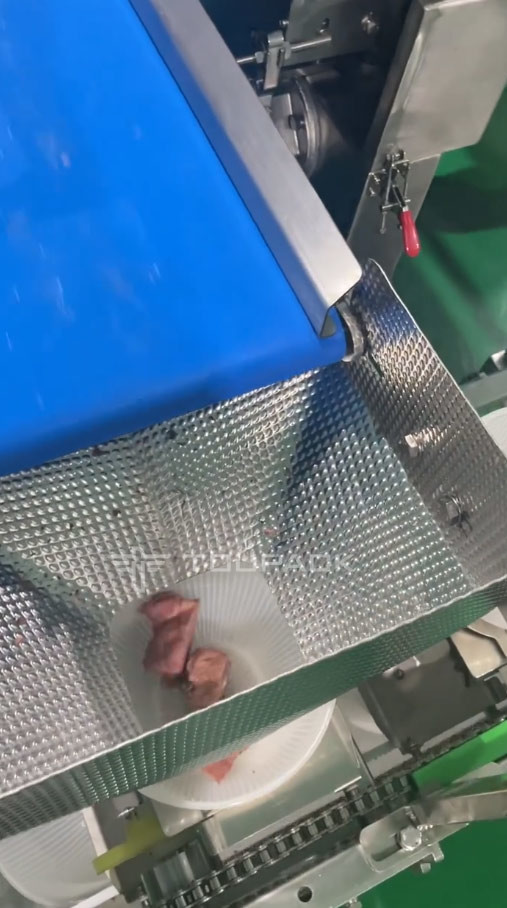 12-Head Rotary Vacuum Bag Packaging Machine for Beef Cubes